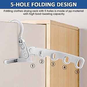 PUXING 2pcs Foldable Drying Rack Foldable Laundry Drying Rack Portable Travel Hanger with 5 Holes Travel Portable Clothes Hanger Saving Space Multi-Functional Collapsible Laundry Rack(Color:Grey)