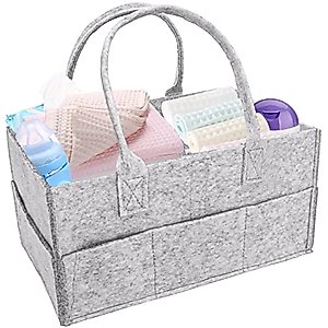 Baby Diaper Caddy Organizer,Portable Belt Diaper Caddy,Large Diaper Storage Caddy,Grey Travel Nursery Baskets,Baby Storage Organizer Nappy Holder Car Organizer