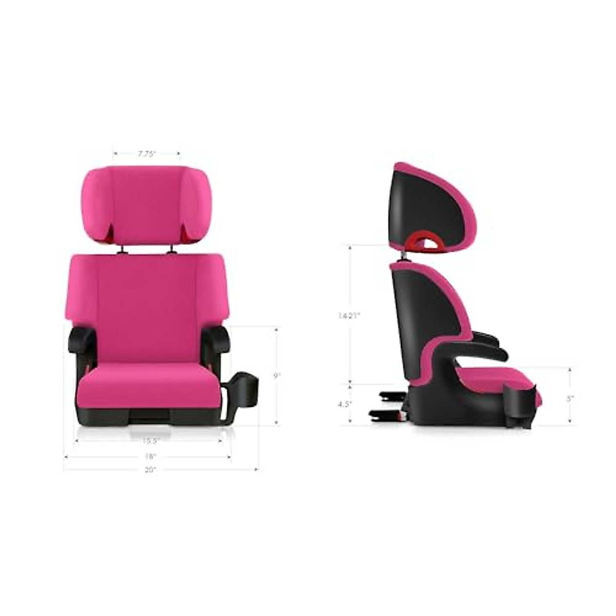 Clek Oobr High Back Booster Seat with Adjustable Headrest, Reclining Design, Latch System, and Retardant-Free Fabric, Snowberry