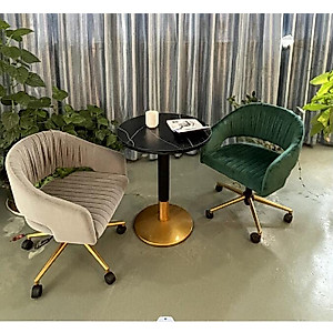 Modern Round Gold Coffee Table Round Dining Table Modern Round Side Table for Small Space Dining Room, Seat for 2-4 (1023 Gold Black)