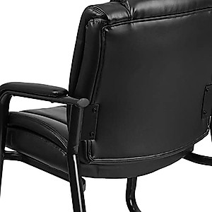 Flash Furniture Reception Chairs | Black LeatherSoft Side Chairs for Reception and Office