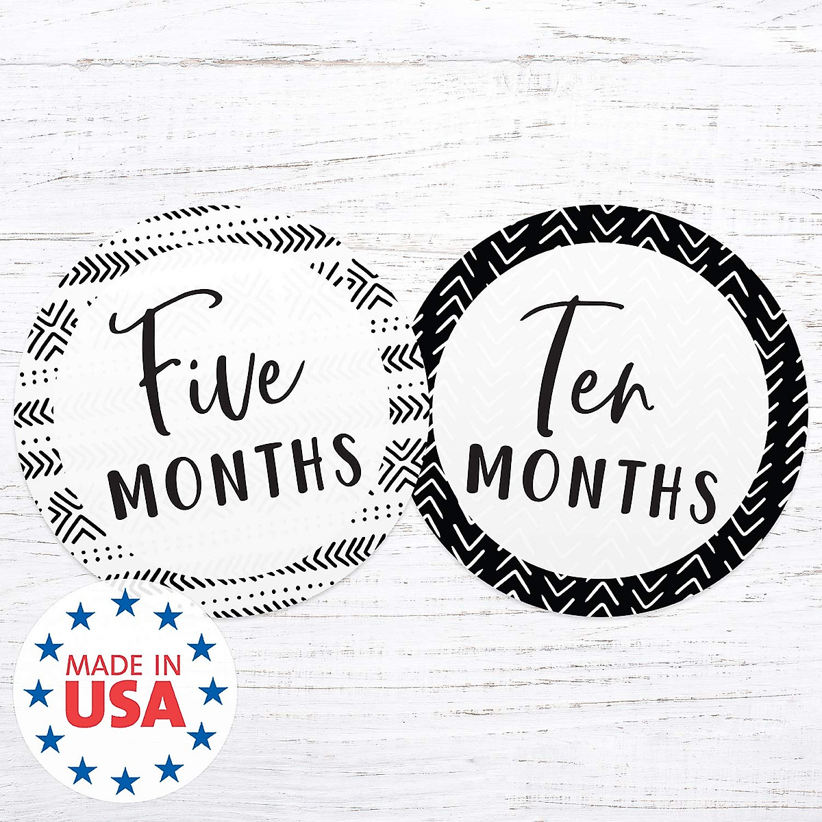 Baby Milestone Signs/Black and White Monthly Milestones/Geometric Infant Photo Prop