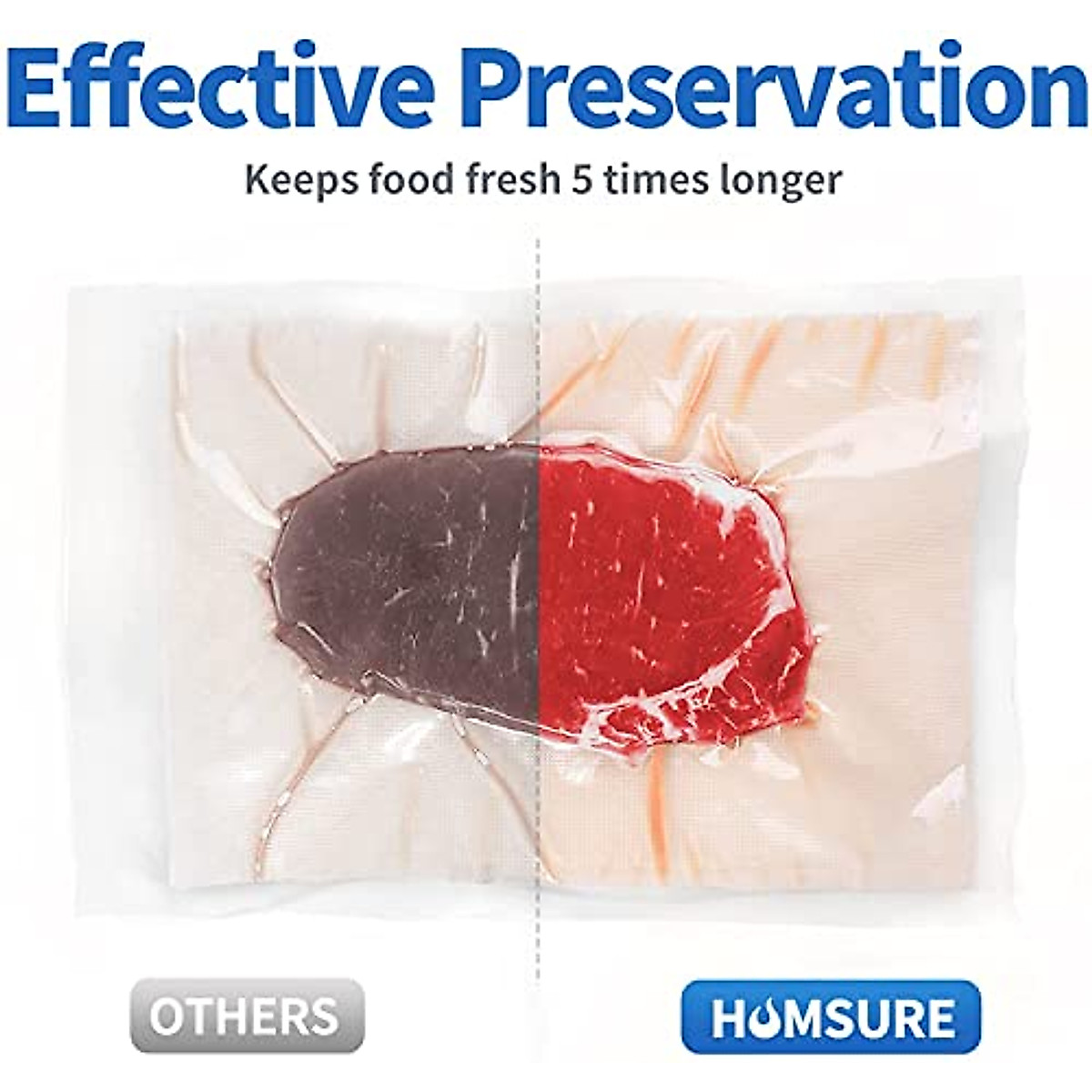 HUMSURE Vacuum Sealer Machine, Manual Food Vacuum Sealer & Powerful Automatic with Strong Suction & Easy Operation, Compact & Multipurpose Sous Vide Vacuum Sealer for Long-Lasting Food Preservation (black)
