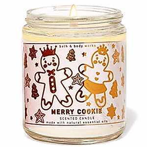Bath & Body Works Merry Cookie Single Wick Scented Candle 7.0 Ounces (Merry Cookie)