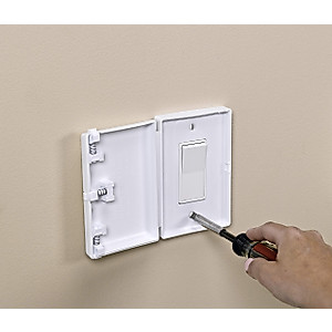 Child Be Safe Baby Toddler Pet Resistant Electrical Safety Cover Guard Home and Business for Decora Leviton Legrand Modern Wide Rocker Light Switch (1 Count, White)