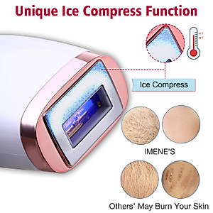 Permanent Hair Removal for Women & Men, IMENE 500,000 Flashes IPL Permanent Hair Removal & Upgrade Ice Compress - Home Use Hair Remover on Bikini line, Legs, Arms, Armpits - More Safe and Comfortable