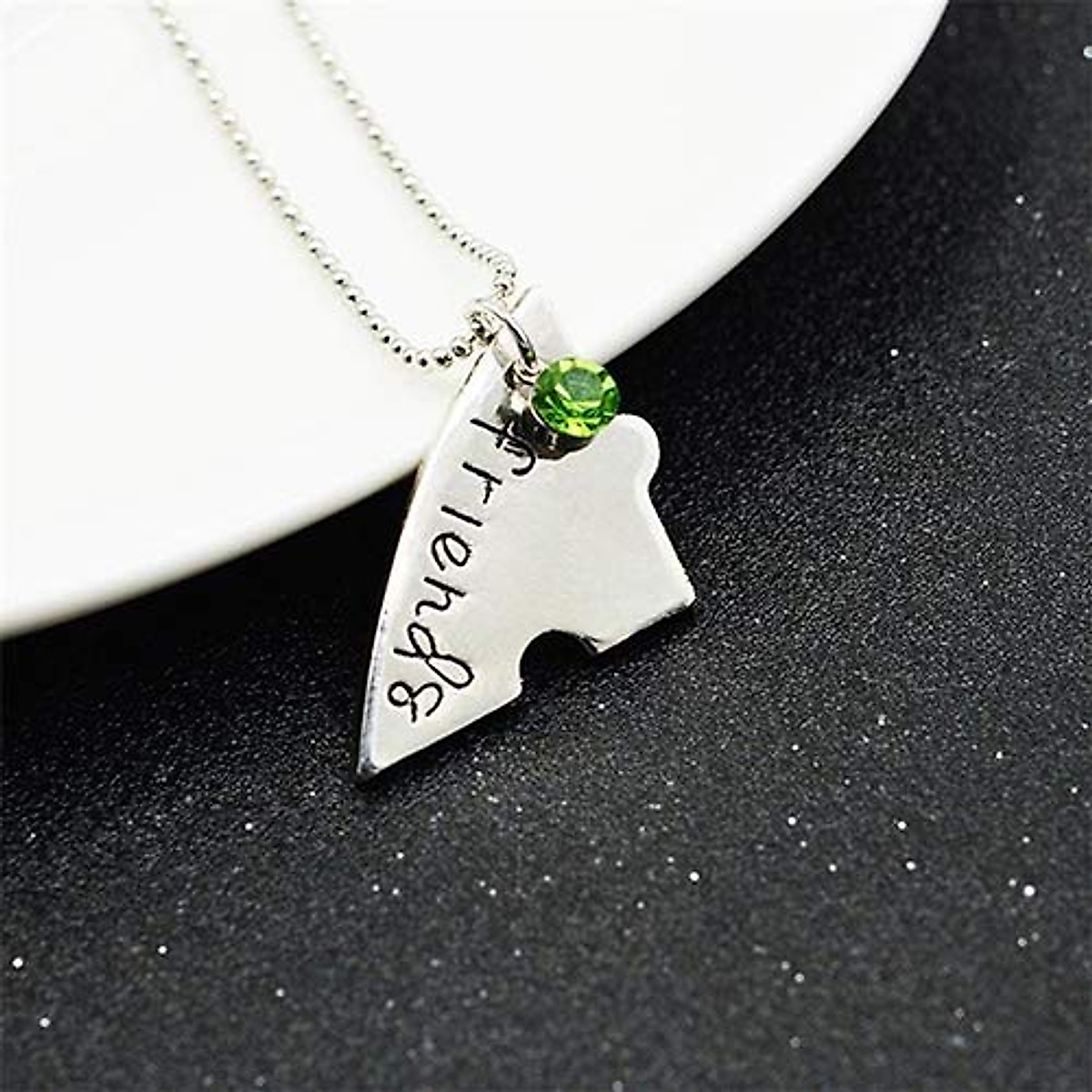 MileHouse Fine Necklace for Girls,4Pcs/Set Best Friend BFF Friendship Puzzle Rhinestone Heart Matching Necklace