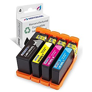 HOTCOLOR Compatible Lexmark 100XL Ink Cartridges for Lexmark s301 S305 S605 S405 S505 Pro901 Pro905 Pro805 Pro705 Pro205 Pro206 Pro207 S815 S816 Printer (Black Cyan Magenta Yellow,4Pack)