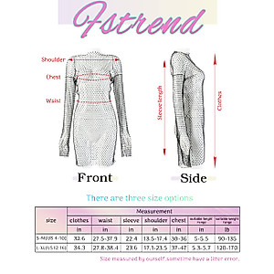 Fstrend Crystal Mesh Body Chains Rhinestone Fishnet Black Crop Top Long Sleeves See Through Bikini (as1, alpha, l, x_l, plus, regular, Black-long clothes)