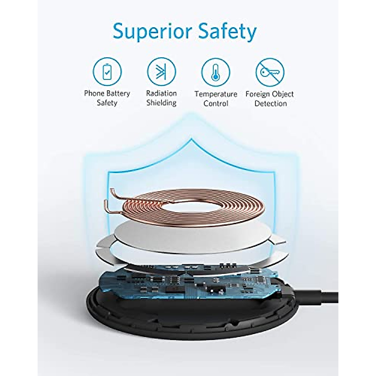 Anker Magnetic Wireless Charger, 5ft USB-C Cable with Detachable USB-A Connector, PowerWave Magnetic Pad Slim Only for iPhone 14/14 Pro/14 Pro Max/13/13 Pro Max (No AC Adapter)