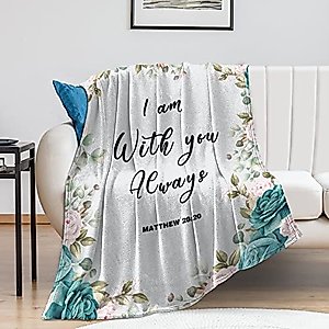 CIUPWQA Scripture Blanket Inspirational Christian Throw Blanket Spiritual Religious Gift with Bible Verse Positive Messages for Prayers Comfort Caring Get Well Gift 50"x40"