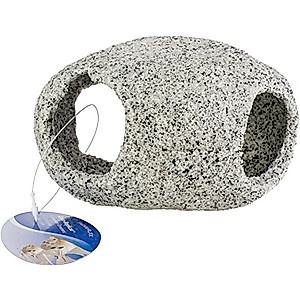 Penn-Plax Deco-Replicas Granite Aquarium Ornament & Hideaway – Realistic Stone Appearance – Safe for Freshwater and Saltwater Tanks – Large Size