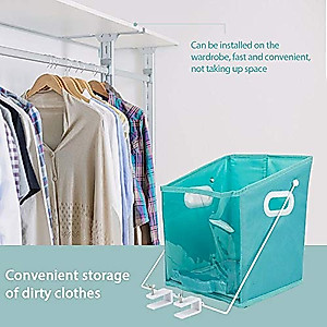 Arinda Closet Clothes Organizer Pull Down Shelf Basket Rotatable Retrieve Foldable with Clear Window Carry for Bedroom