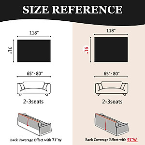 DREAMINGO Boho Sofa Covers for 3 Cushion Couch Chenille Couch Cover for Dogs Geometric Jacquard Sofa Slipcover Living Room Pet Furniture Protector Washable Sectional Couch Covers, 71"x150", Black