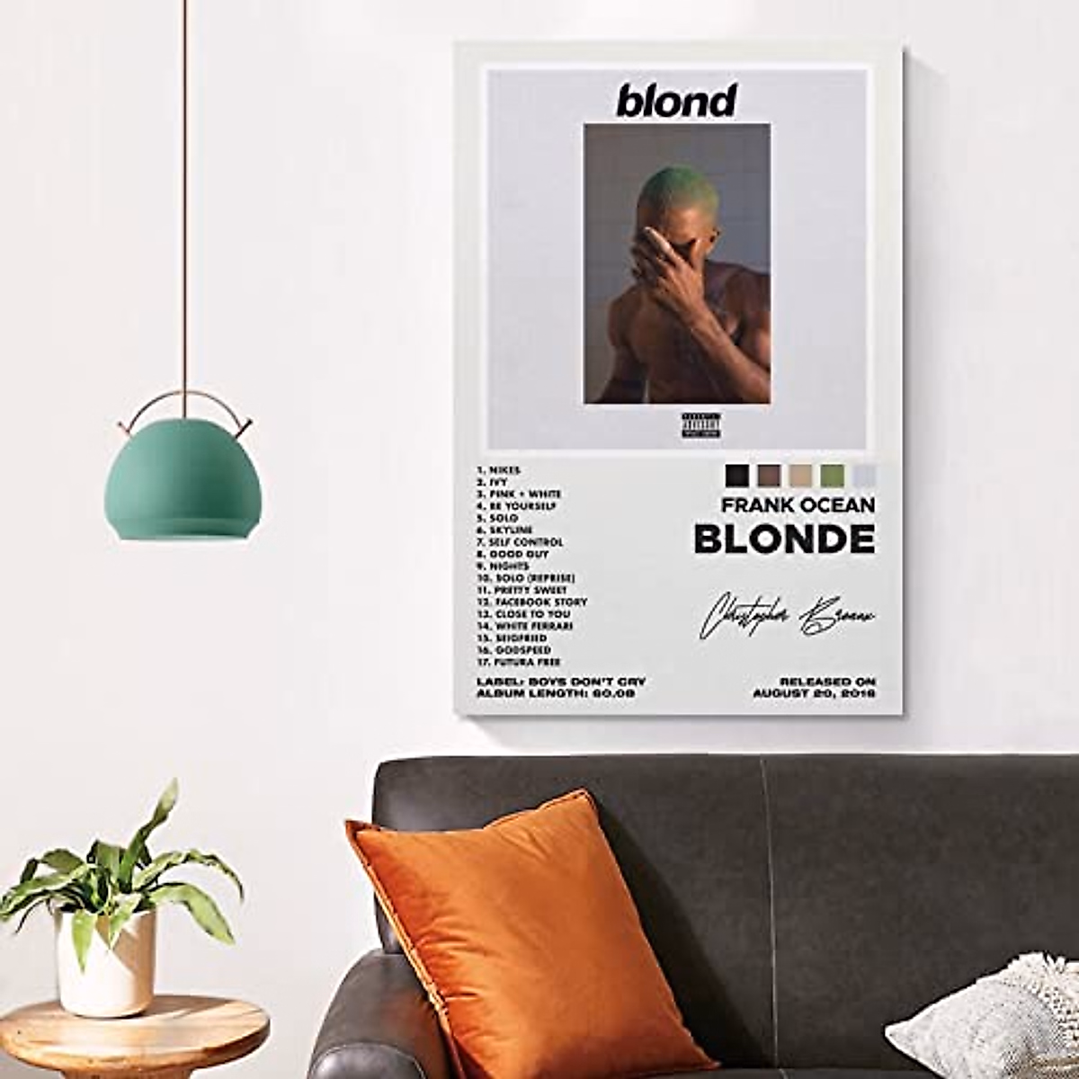 ZOIS Music Posters For Room Aesthetic 90s Frank Ocean Blond Canvas Art Poster And Wall Art Hanging Decor for Modern Family Corridor Posters 12x18inch(30x45cm)