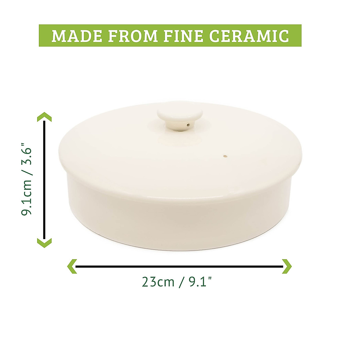 Chef Tacos Ceramic Tortilla Warmer, Microwavable, Tortilla Holder Container, Pancake Keeper, Best for Storage Tortilleros, with Lid (8-inch, Cream)