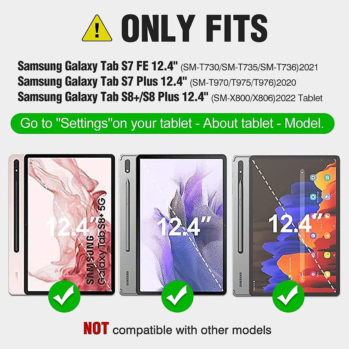 Nillkin Galaxy Tab S7 FE Keyboard Case 12.4 inch with Multi-Touch Trackpad and Camera Cover Compatible with Galaxy Tab S8 +/S7 +, Detachable Folio Keyboard Cover with S Pen Holder