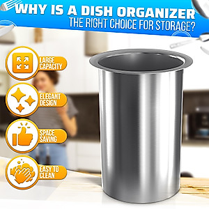 3-3/4" Stainless Steel Solid Cutlery Cylinder Reluen