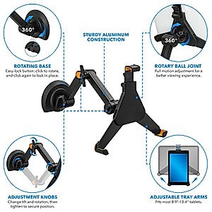 Mount-It! Universal Tablet Wall Mount for iPad | Kitchen Tablet Wall Mount | Tablet Stand for iPad, Galaxy Tab, Fire & 8.9-10.4 Inch Tablets (MI-1401)