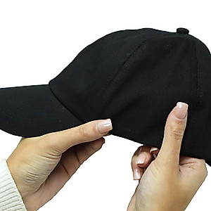 Ponyflo Satin-Lined Ponytail Cap - Designed for Women with Curly Hair, Ponytail Hats for Women, Curly Hair Ponytail Hat, Baseball Cap Women, Hats for Ponytails Black