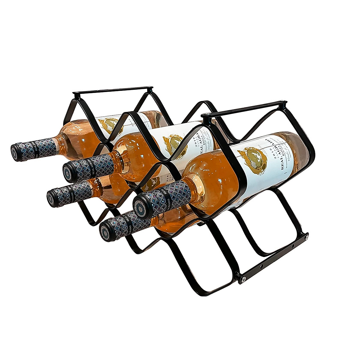 Yehchi Countertop Wine Rack Freestanding,Metal Lattice 10 Bottle Wall Mountable Wine Rack Free Mobile Small Wine Rack Holder,Tabletop Wine Storage Rack Holder Home Kitchen Bar Cabinet Black