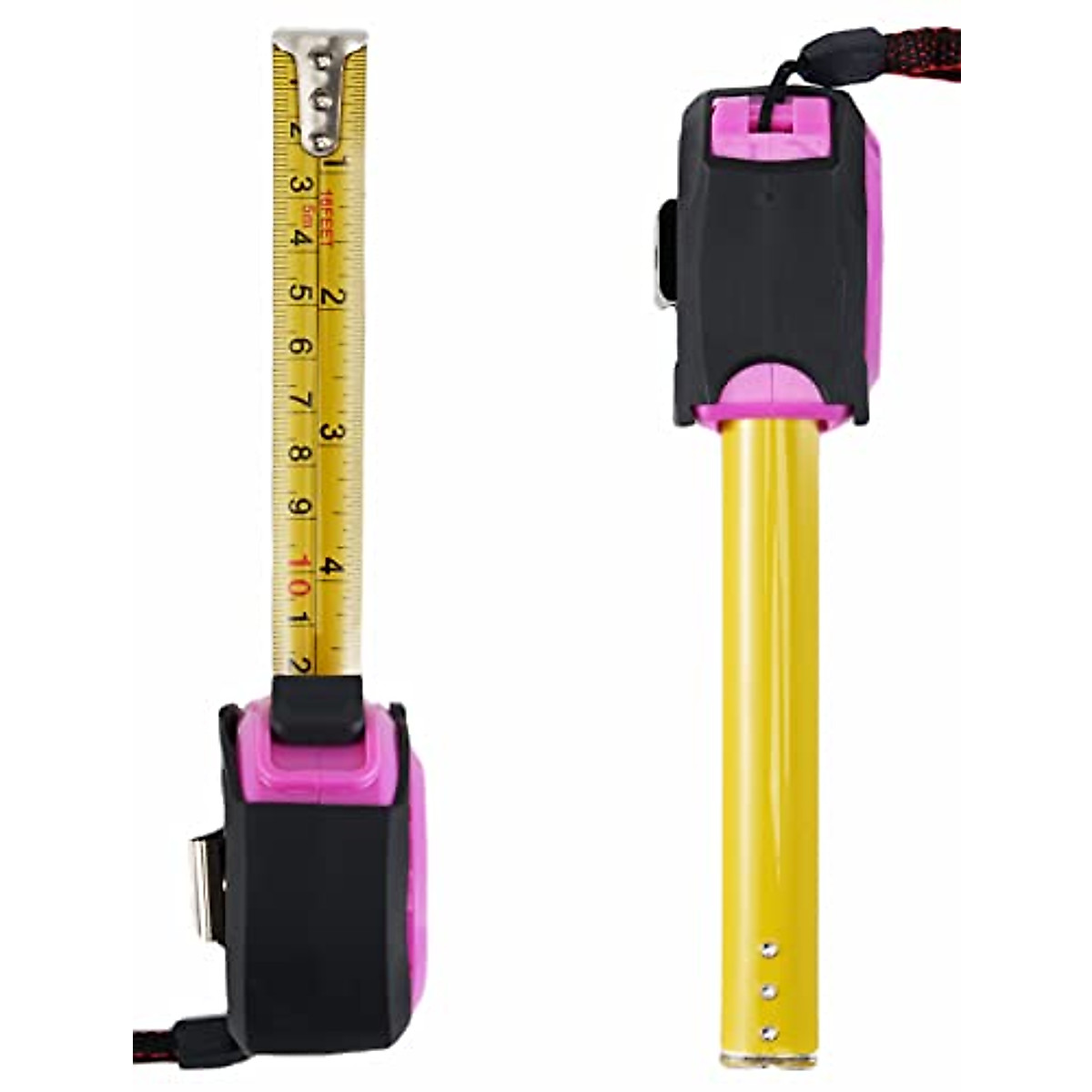 Greendale - 4 Pack of Pink 16ft Tape Measures - Retractable, Autowind and Easy Lock - Inches and Centimeters