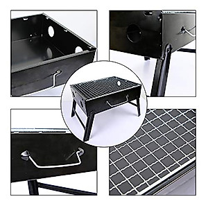 Stainless Steel Foldable Barbecue BBQ Grill, Portable Family Party Charcoal Smoker ,Camping Tabletop Grill,Outdoor BBQ for Picnic Garden Terrace Camping Travel 3.54''X13.78''X10.63''
