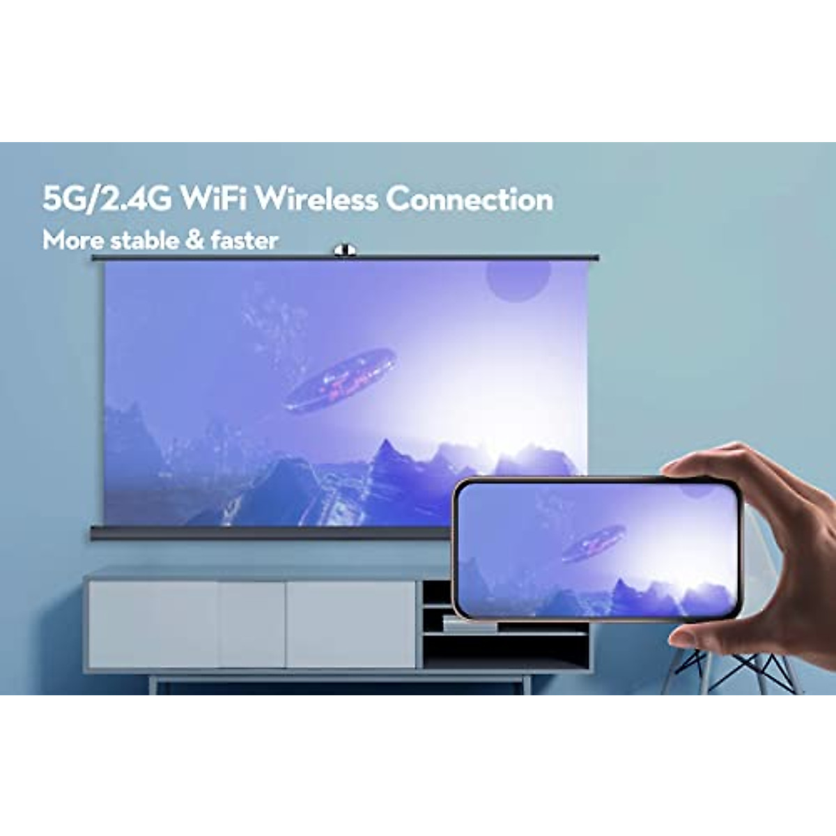 Netflix Projector, COI UNO5 Projector with 800 ANSI Lumens, 1080P Projector Support 4K, Smart Projector with Linux System, Projector with WiFi and Bluetooth,Dolby, HDR10, Auto Focus/Keystone