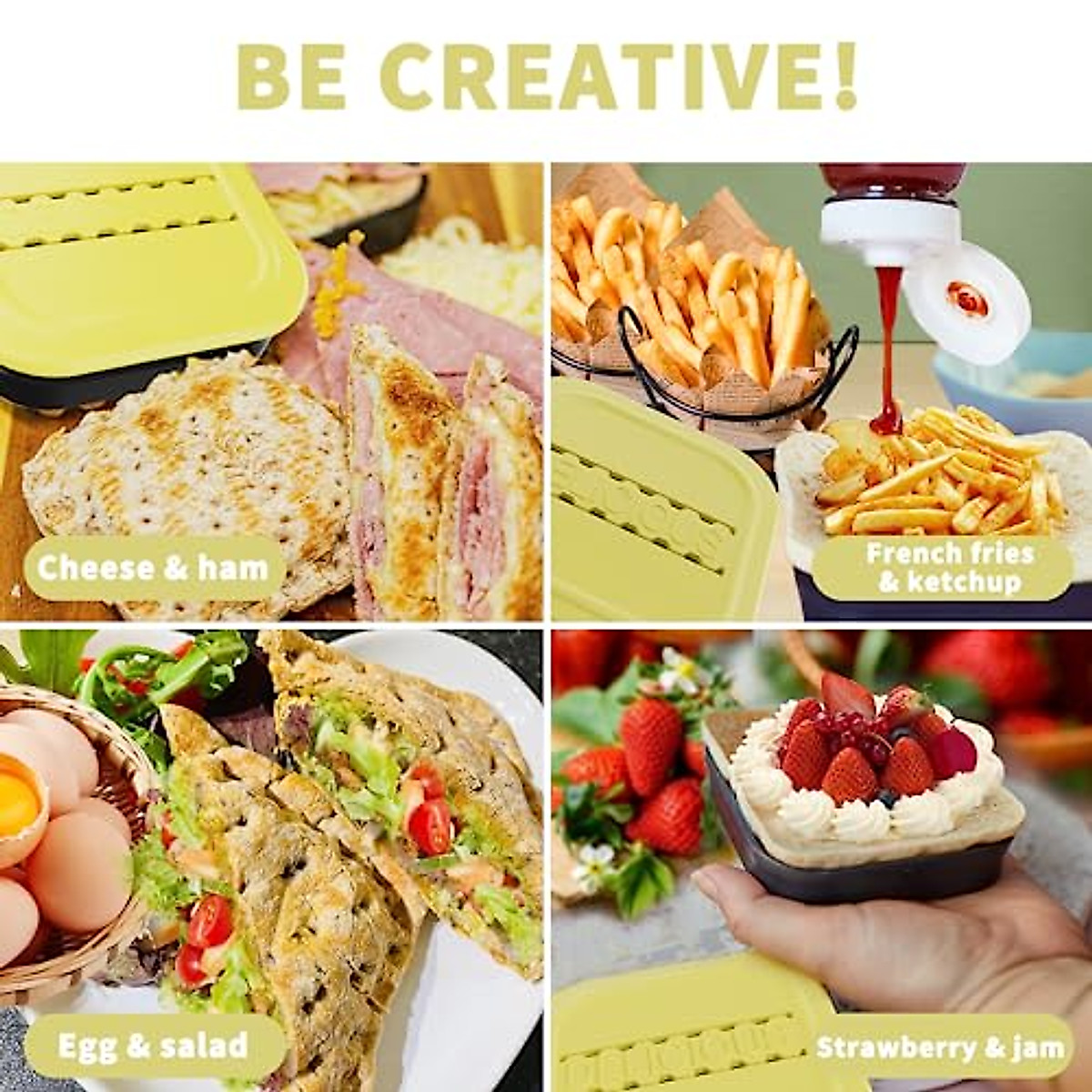 Simland Toasties Maker for Thins, Healthy Toasted Snacks, Sandwich Cutter and Sealer for Lunch, 1 pcs