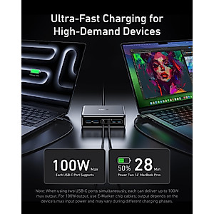 Anker Prime Charger, 200W 6-Port GaN Charging Station, USB-C PD Fast Charging Desktop Charger, Compatible with iPhone, Samsung, MacBook, Dell and More