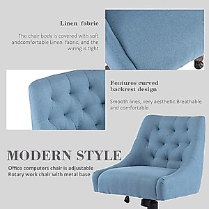 MOONMISS Adjustable Swivel Office Chair - Computer Task Chairs with Wheels, Modern Leisure Desk Chair with Five-Star Base for Home, Office, Living Room, Navy