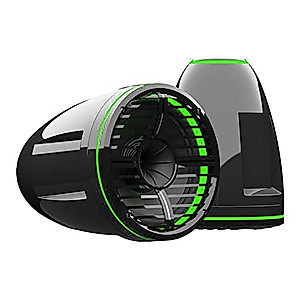 Wet Sounds REV 10 HD 10" Horn Loaded Compression Driver Tower Speakers with XW Grills & Stainless Swivel Clamps, 300 Watts RMS, Black, Pair