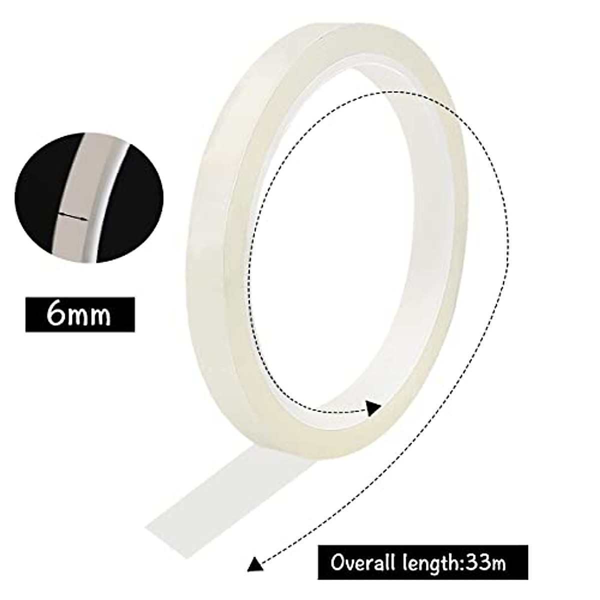 Pengxiaomei 2 Roll Clear Floral Tape,1/4" Wide Florist Tape,Clear Waterproof Florist Tape,Waterproof Floral Tape for Fresh Flower Crafts,Flower Arrangements Supplies