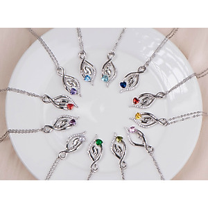 YMHOP Mommy of an Angel Necklace Sterling Silver Created April Birthstone Jewelry Sympathy Gift Stillborn Pendant Necklace for Women Mother Mom 4