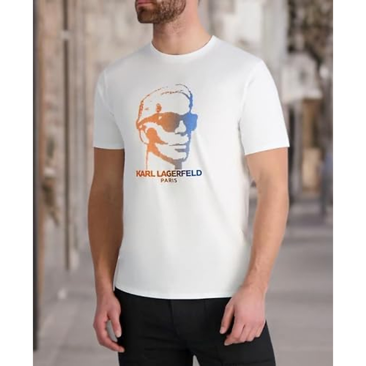 Karl Lagerfeld Paris Men's Soft Cotton Everyday Sportswear T-Shirt, Classic White, Medium