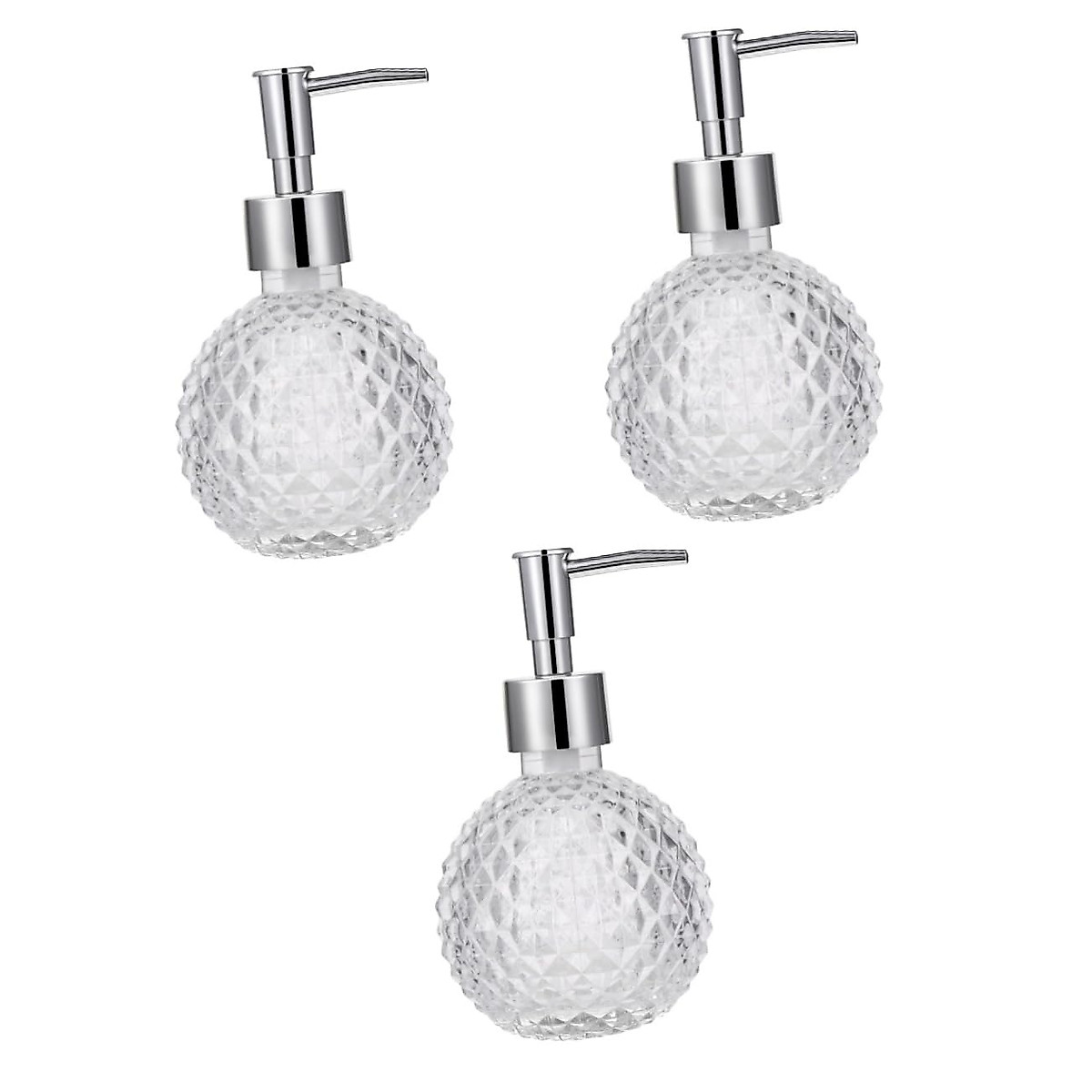 Cabilock 3 Pcs Lotion Bottle Glass Pump Bottles Shower Dispenser Bottles Shower Bottles Refillable Portable Bottle Cover Shampoo Dispenser Dish Soap Dispenser Glass Bottle Hand Travel Gel