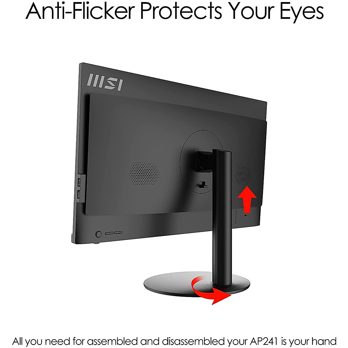 MSI 2023 Pro 24'' FHD LED All-in-One AIO Desktop PC Intel 4-Core i3-10105 16GB DDR4 256GB NVMe SSD 1TB HDD Intel UHD Graphics WiFi AX BT Webcam HDMI RJ45 COM Port Black Windows 10 Pro w/RE 32GB USB