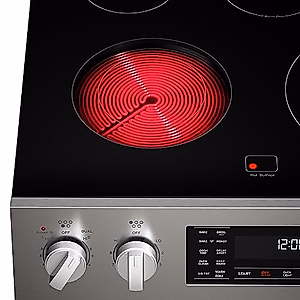 Kenmore Front Control Electric Range Oven with 5 Cooktop Elements with 7 Cooking Power Options, True Convection, Steam and Self Clean, Freestanding Oven, 4.8 cu. ft. Capacity Stainless Steel