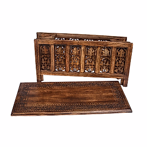 Rectangular Wooden Coffee Table, Modern Wooden Coffee Table, Center Tables, Entryway Table, Living Room Table for Magazines, Books, and Plants - 36x18 Inch Burnt