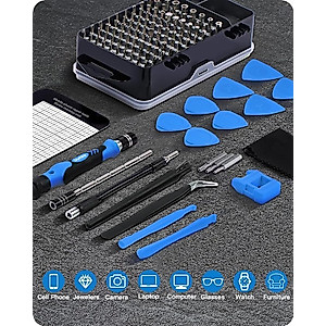 Precision Screwdriver Set, UnaMela Upgraded 122 in 1 with 101 Bits Repair Tool Kit, Magnetic Screwdriver Set with 21 Repair Tools for Electronics, Laptop, Computer, PC, iPhone, PS4, Game Console