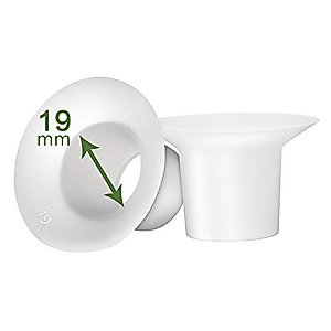 LOZAEVE 19mm Silicone Flange Inserts for Spectra S1 S2, Medela Breast Pump Shields, Freestyle, Harmony, Sonata to Reduce 24mm Elastic Nipple Tunnel Down to 19mm; Also Fits Freemie 25mm Cups; 2pc/Each