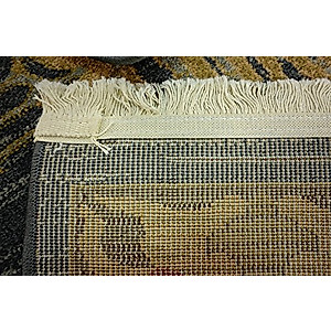 Unique Loom Edinburgh Collection Area Rug - Canmore (5' 1" x 8' Rectangle, Navy Blue/ Tan)