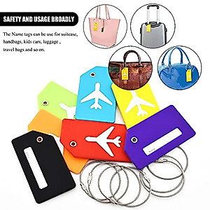 7 Pack Silicone Luggage Tag Baggage Handbag Travel Suitcase Tags with Name ID Card Perfect to Quickly Spot Luggage Suitcase (Yellow）