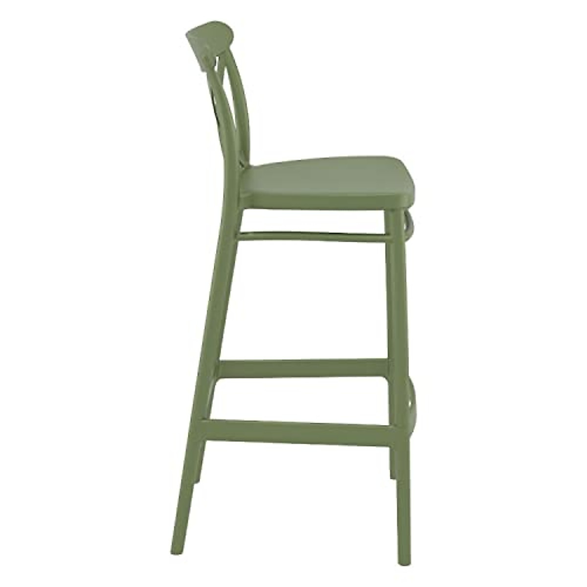 Compamia Cross Indoor Outdoor Bar Stool Olive Green (Set of 2)