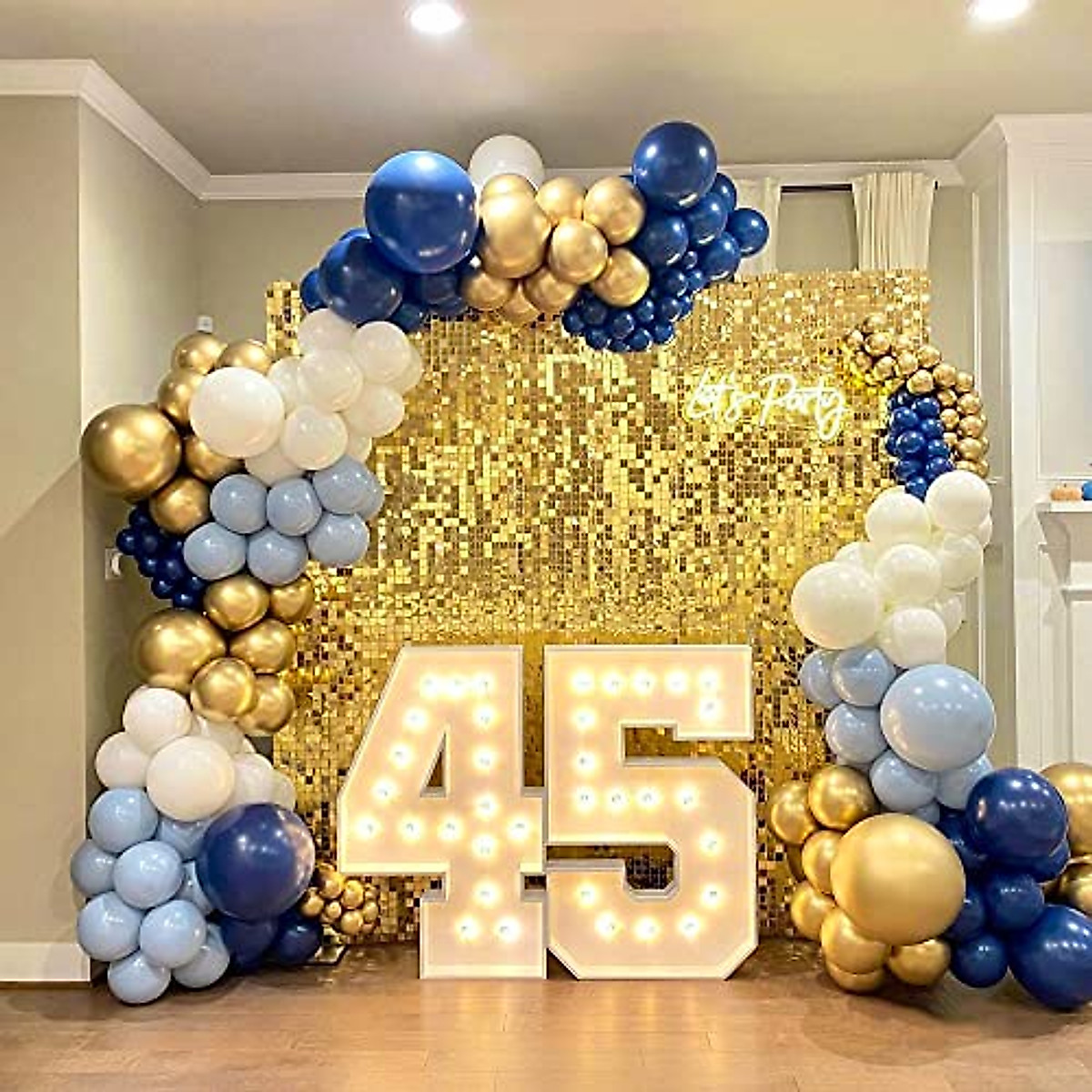 Gold Backdrop Shimmer Wall Backdrop Sequin Backdrop Pack of 24 Party Backdrop for Bridal Shower Birthday Decorations Bachelorette Party Supplies