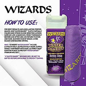 Wizards Water Bandit - Multi Purpose Synthetic Drying Chamois for Autos, Trucks, Boats, Motorcycles, and Homes - Machine Washable Car Drying Towel - King Sized Chamois Cloth For Car - 27 x17 Inches
