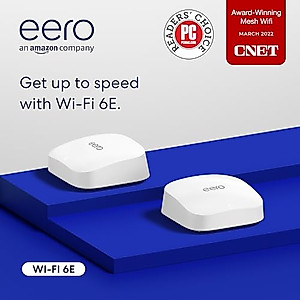 Amazon eero Pro 6E mesh Wi-Fi router | 2.5 Gbps Ethernet | Coverage up to 4,000 sq. ft. | Connect 100+ devices | Ideal for streaming, working, and gaming | 2-Pack | 2022 release