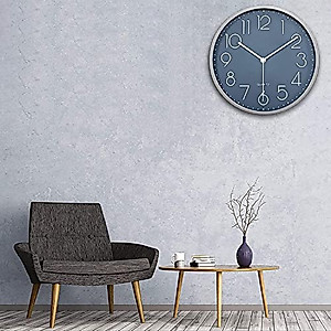 LOMANDA Night Light Wall Clock, 12 Inch Silent Battery Operated Clock for Living Room, Bedroom, Office, Glow in The Dark Large Digital Display Wall Clock, Sound Sensor and Adjustable Brightness