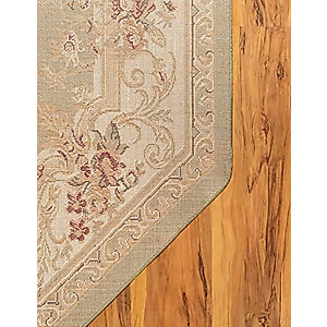 Unique Loom Versailles Collection Traditional Classic Floral Motif Area Rug (5' 0 x 5' 0 Octagon, Green/Ivory)