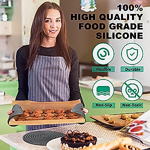 iLUV Silicone Trivets - Extra Thick for Hot/Cold Pans, Pots, and Dishes Holders - Coffee Mats, Tea Pads, Utensil Spoon Rest - Heat Resistant Food Grade Cooking/Baking/Serving - Multi-Use 8" 3pcs Gray